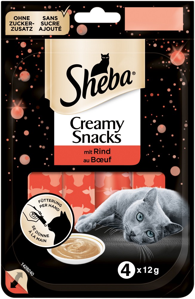 Sheba Creamy Snacks mit Rind 4x12g [*** AUSLAUFARTIKEL] | Futterbutze.de